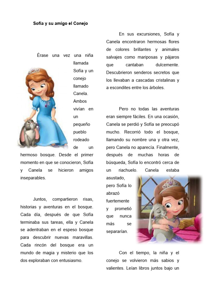Sofia y Su Conejo Canela | PDF