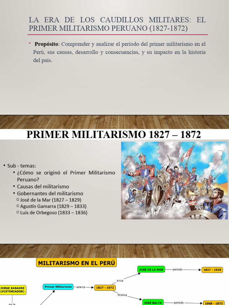 Primer Militarismo CC - Ss | PDF | América del Sur | Perú