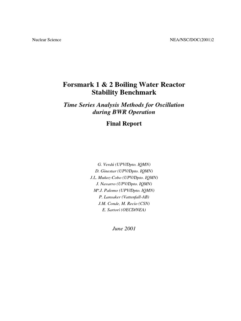 Forsmark 1 & 2 Boiling Water Reactor Stability Benchmark | PDF | Time ...