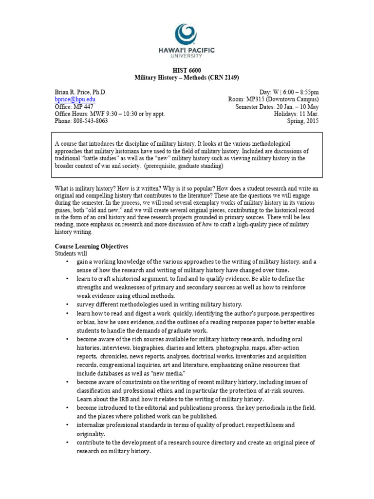 Methods in Military History | PDF | Americans With Disabilities Act Of ...