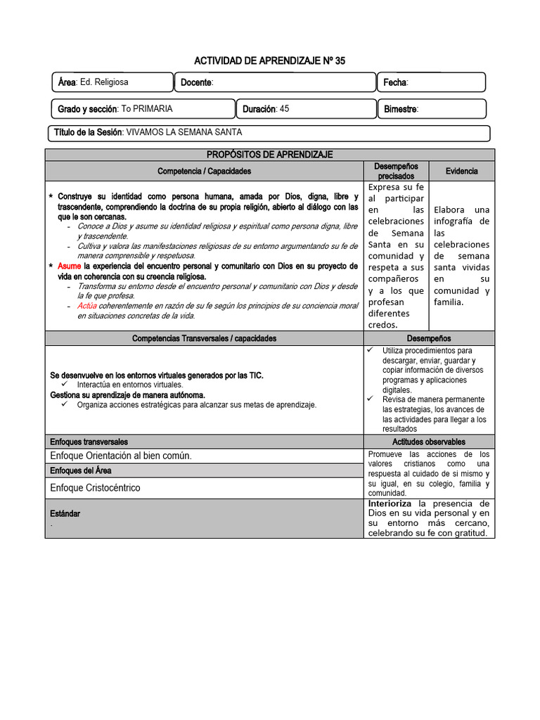 Sesion Vivamos La Semana Santa | PDF | Jesús | Última cena Sesion Vivamos La Semana Santa | PDF | Jesús | Última cena