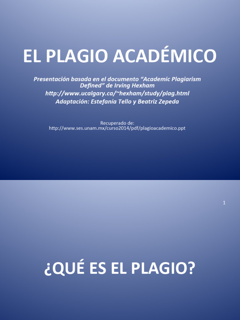 Plagio Academico | PDF | Plagio | Conocimiento
