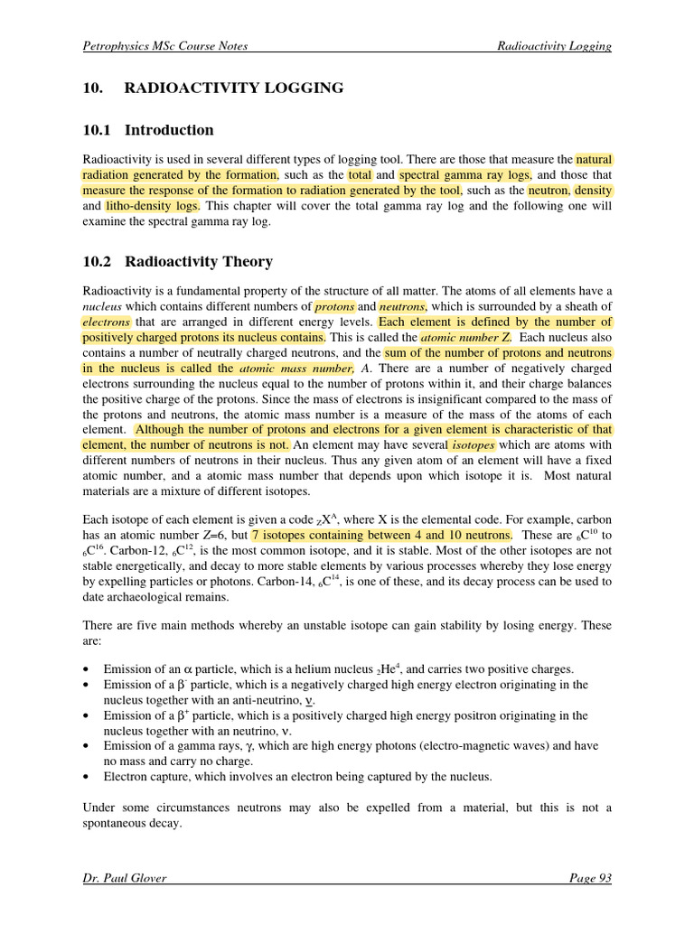 3 - Introduction To Gamma Ray Log | Download Free PDF | Neutron ...