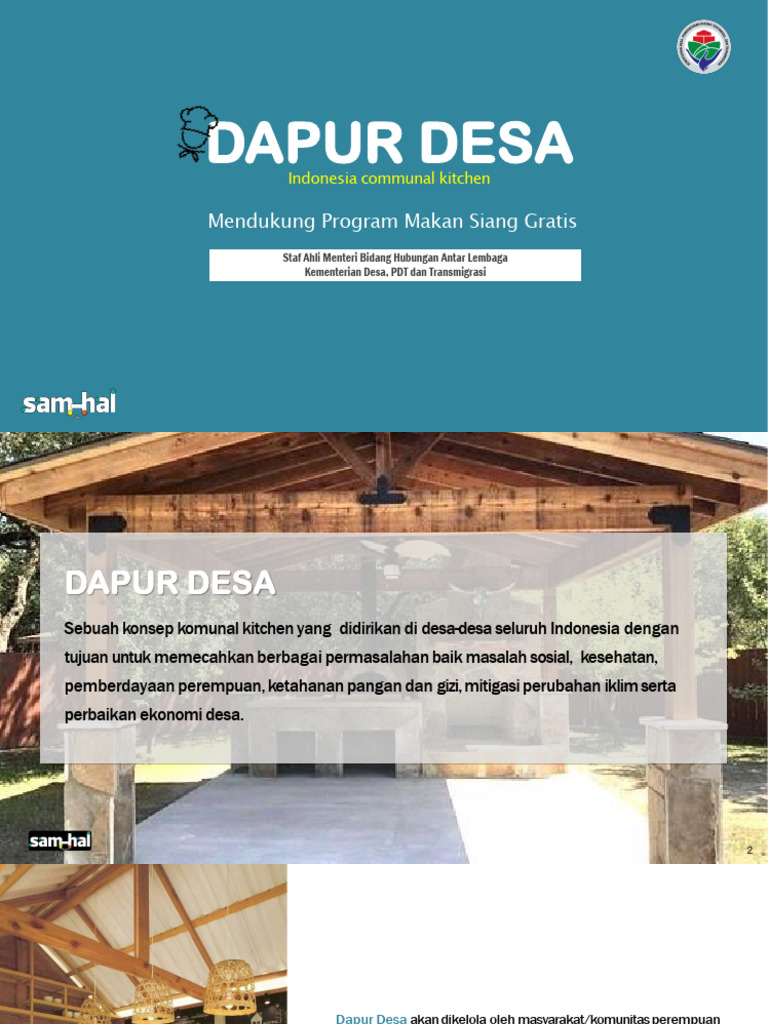 Dapur Desa Untuk Mendukung Program Makan Siang Gratis | PDF