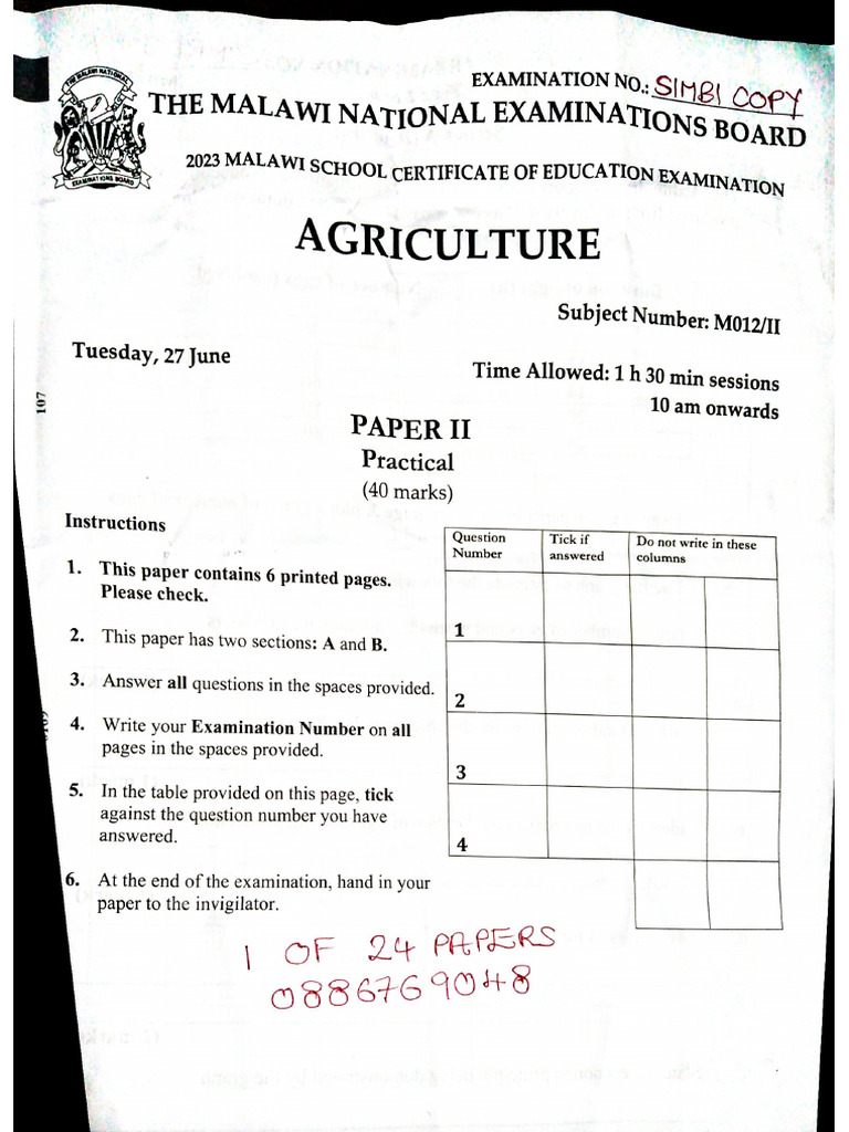 2023 Maneb Agri P. 2 | PDF