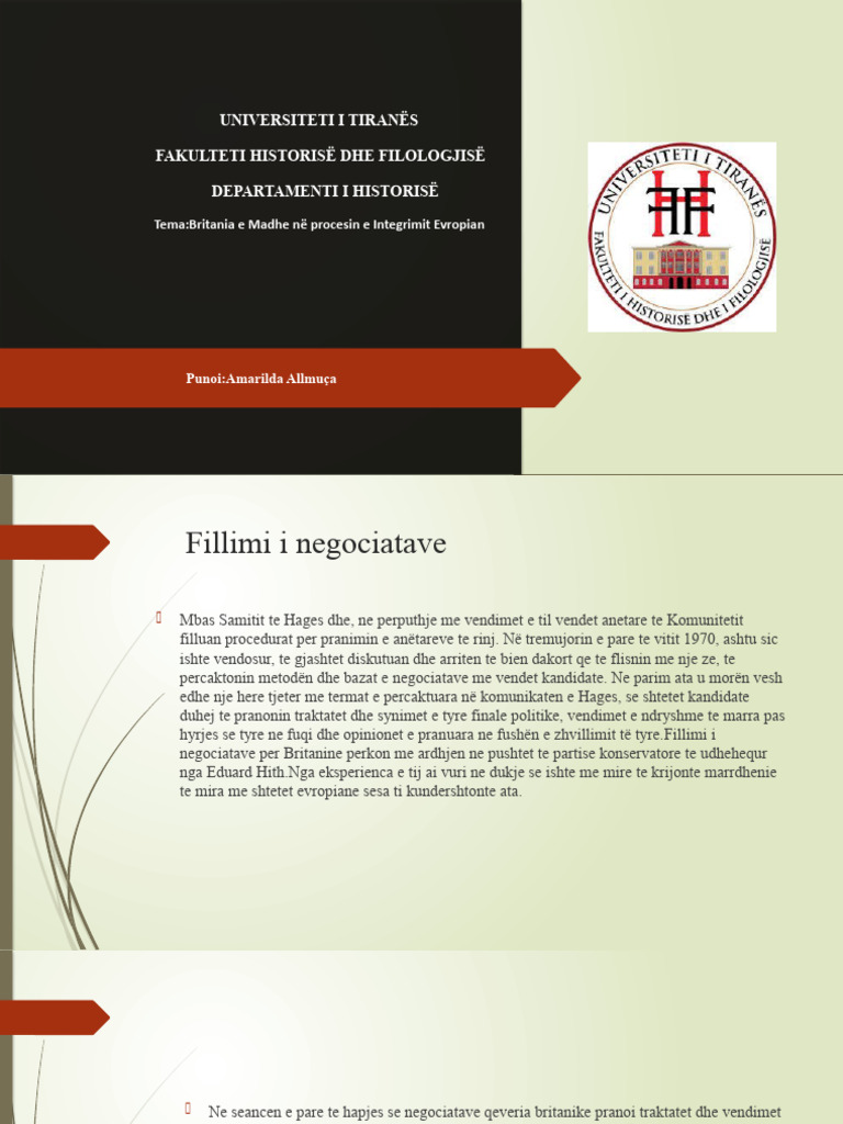 Universiteti I Tiranës Fakulteti Historisë Dhe Filologjisë Departamenti I Historisë | PDF