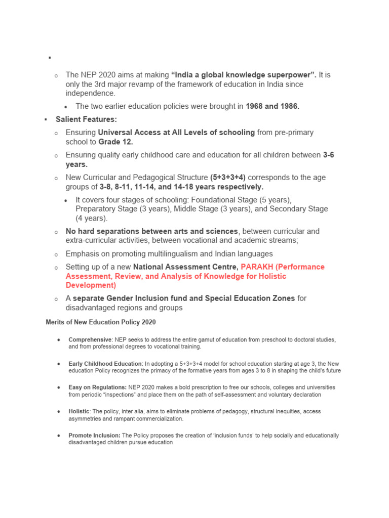 The NEP 2020 Aims at Making | PDF | Career & Growth | Social Science