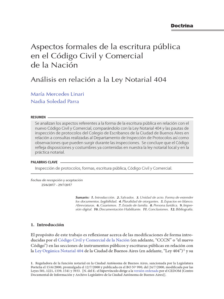 Aspectos Formales de Las Escrituras en El Ccycn | PDF | Ley común