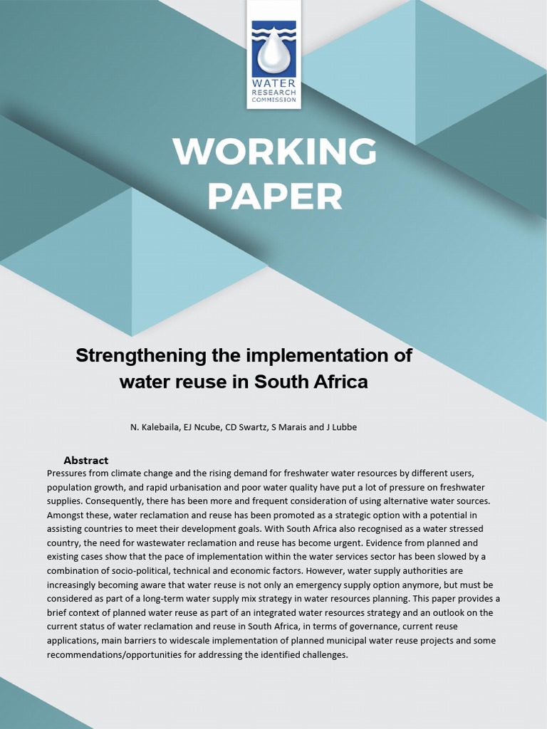 Water Reuse Strategies in South Africa | PDF | Reclaimed Water | Water ...