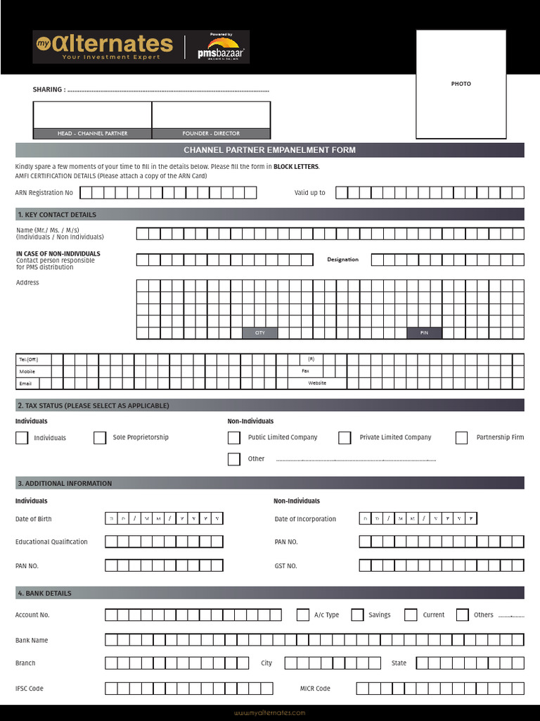 PMS Bazaar - Channel Partner Empanelment Form | Download Free PDF ...