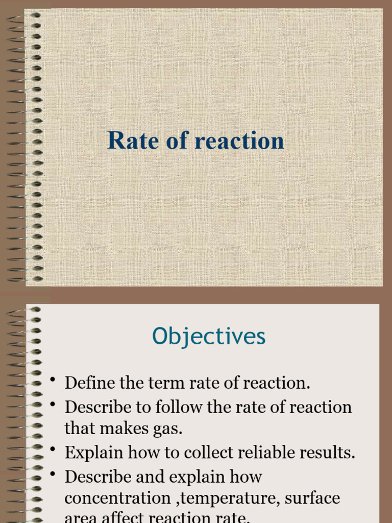 Understanding Reaction Rates and Influences | PDF | Reaction Rate ...
