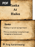 Grade 9 - Filipino - Mga Halimbawa NG Tanka at Haiku | PDF