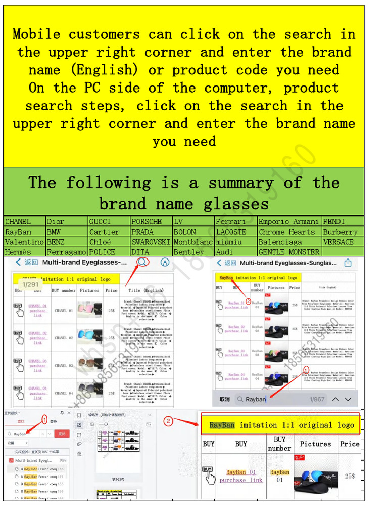 1 1 Ray Ban Sunglasses - and Other Brands | PDF | Sunglasses | Glasses