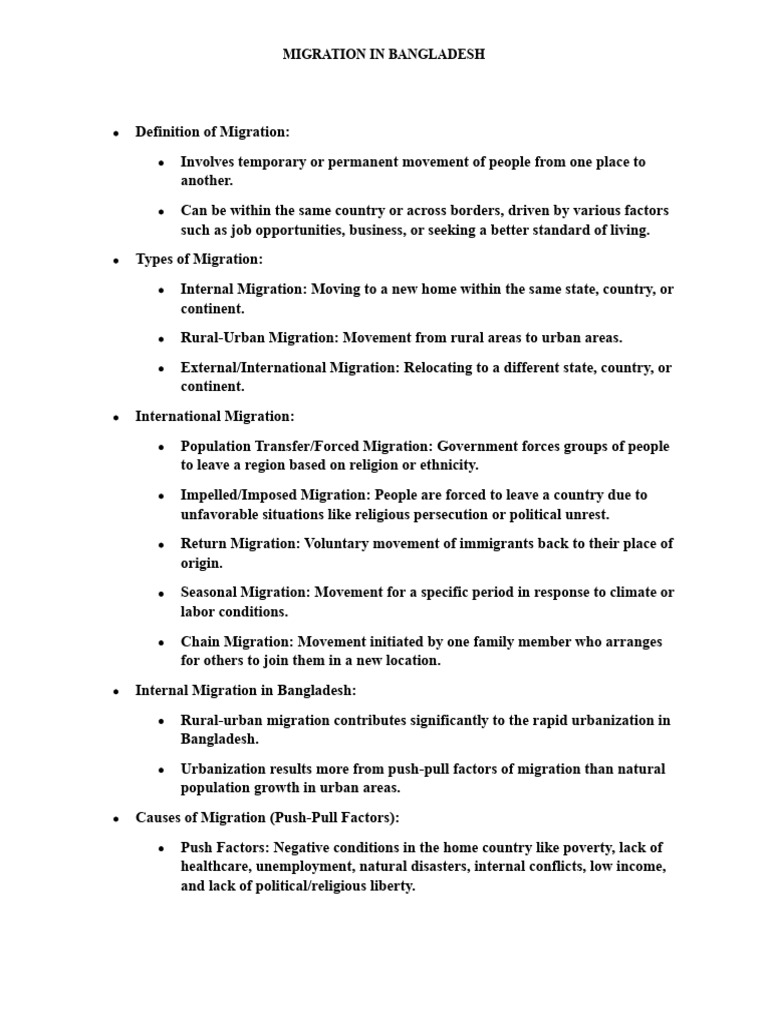 Migration In Bd Final Download Free Pdf Human Migration Urbanization