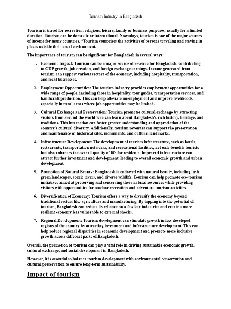 Tourism Sector BD | PDF | Tourism | Infrastructure Tourism Sector BD | PDF | Tourism | Infrastructure