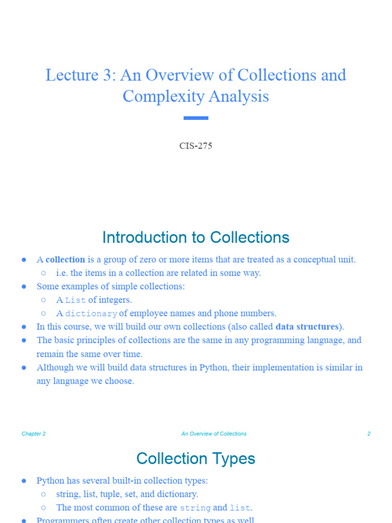 Lecture 3 - Collections and Complexity Analysis | PDF | Time Complexity ... Lecture 3 - Collections and Complexity Analysis | PDF | Time Complexity ...