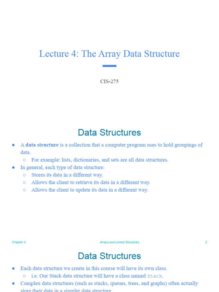 Lecture 4 Arrays Pdf Method Computer Programming Class Computer Programming 4386