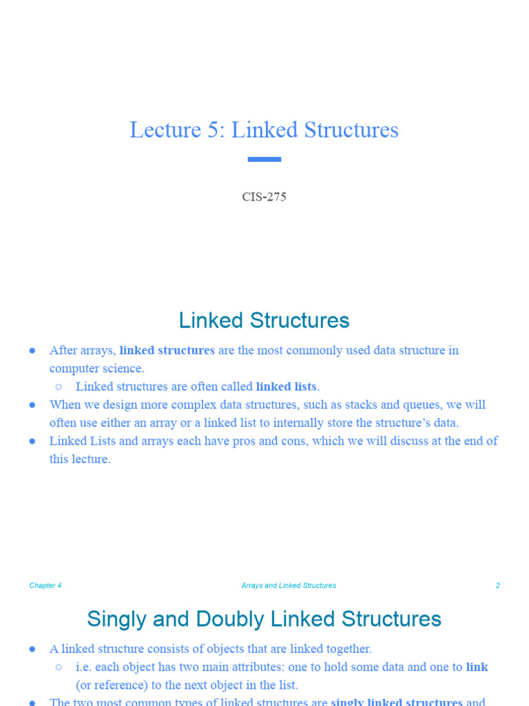 Lecture 5 Linked Structures Pdf Class Computer Programming Software Development 2869