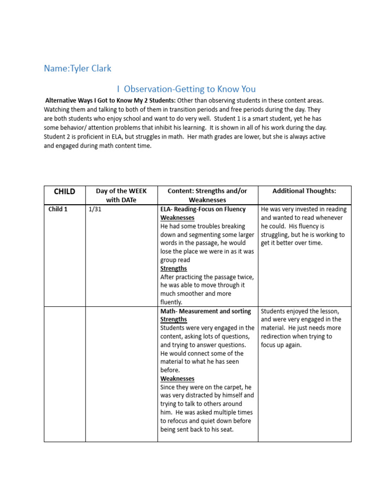 Observations | PDF | Fluency | Learning