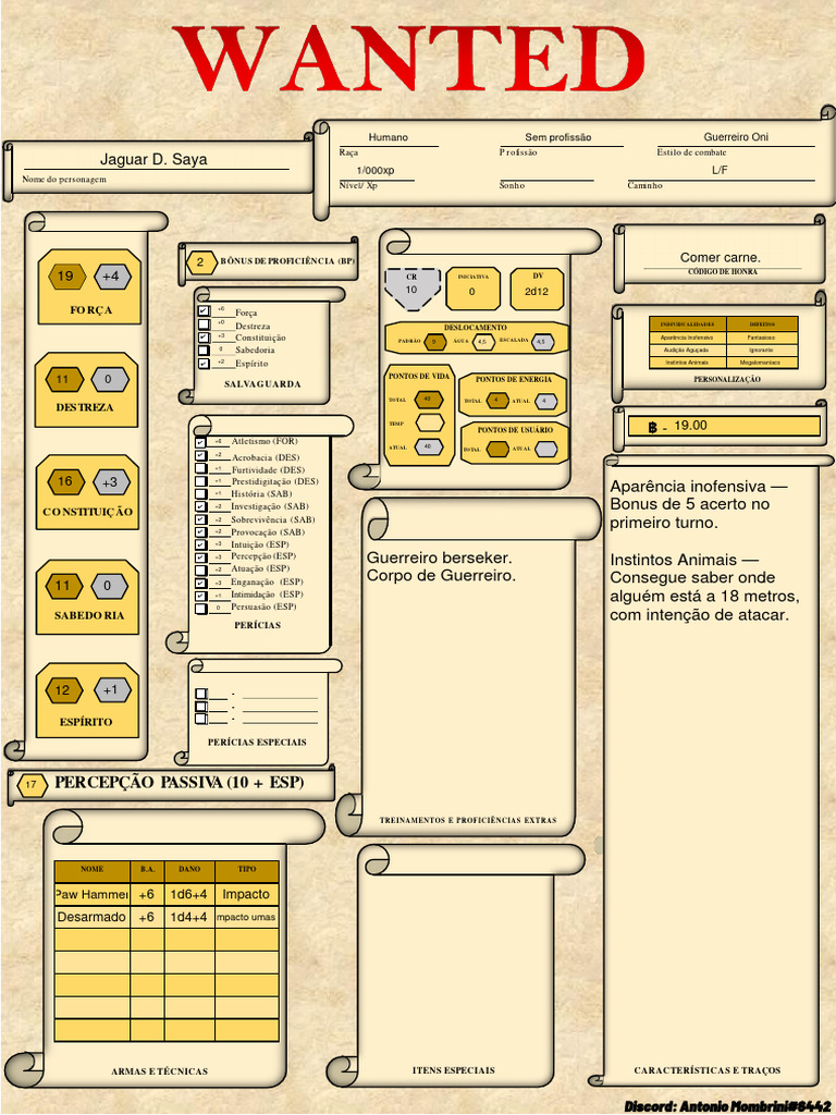 Jaguarman Ficha | PDF