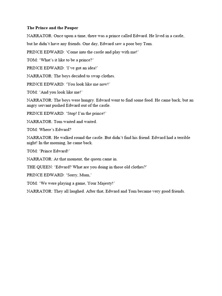 The Prince and The Pauper | PDF