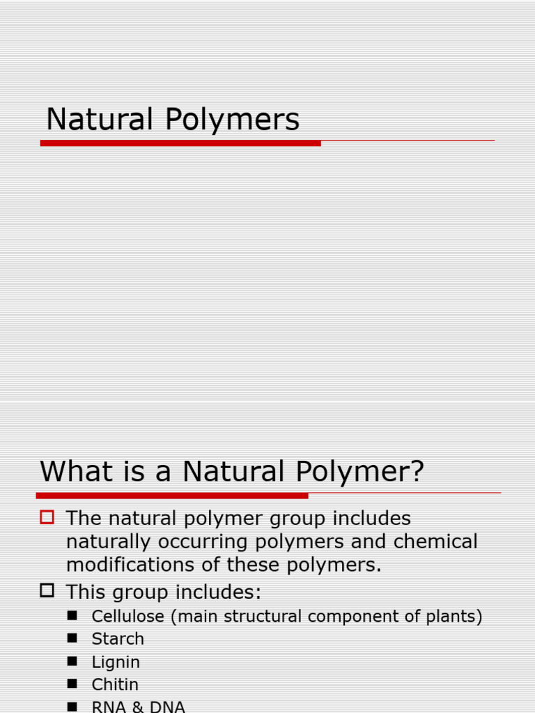 Natural Polymers | PDF | Amino Acid | Biopolymer