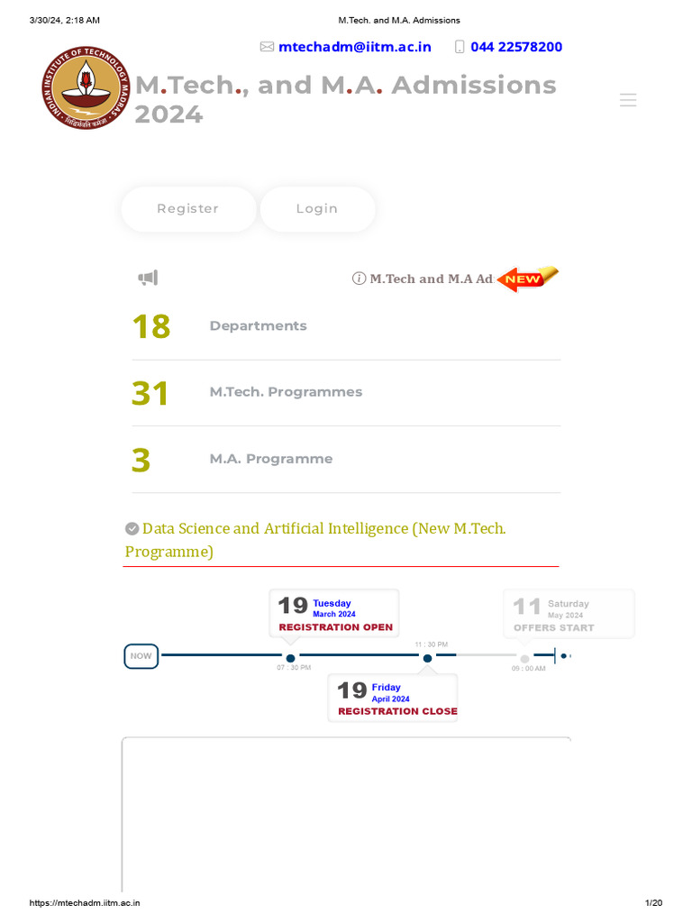 M.Tech. and M.A. Admissions | PDF | Computing