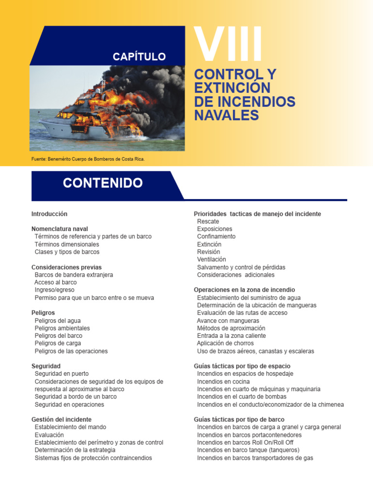 CAPITULO VIII CONTROL Y EXTINCION DE INCENDIOS NAVALES | PDF | Buques | Bombero
