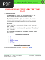 ACTIVIDADES DE INGLÉS Pronombres Personales Verbo TO BE - PART 1 | PDF