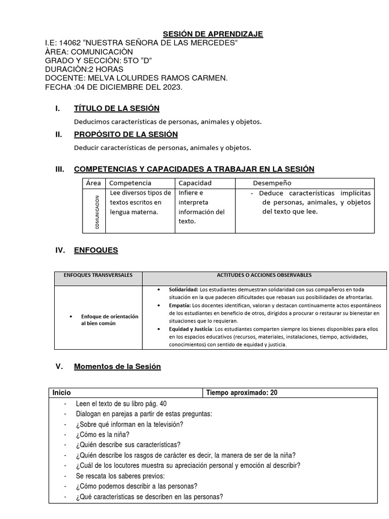 Caracteristicas de Personas Animales y Objetos | PDF | Conceptos ...