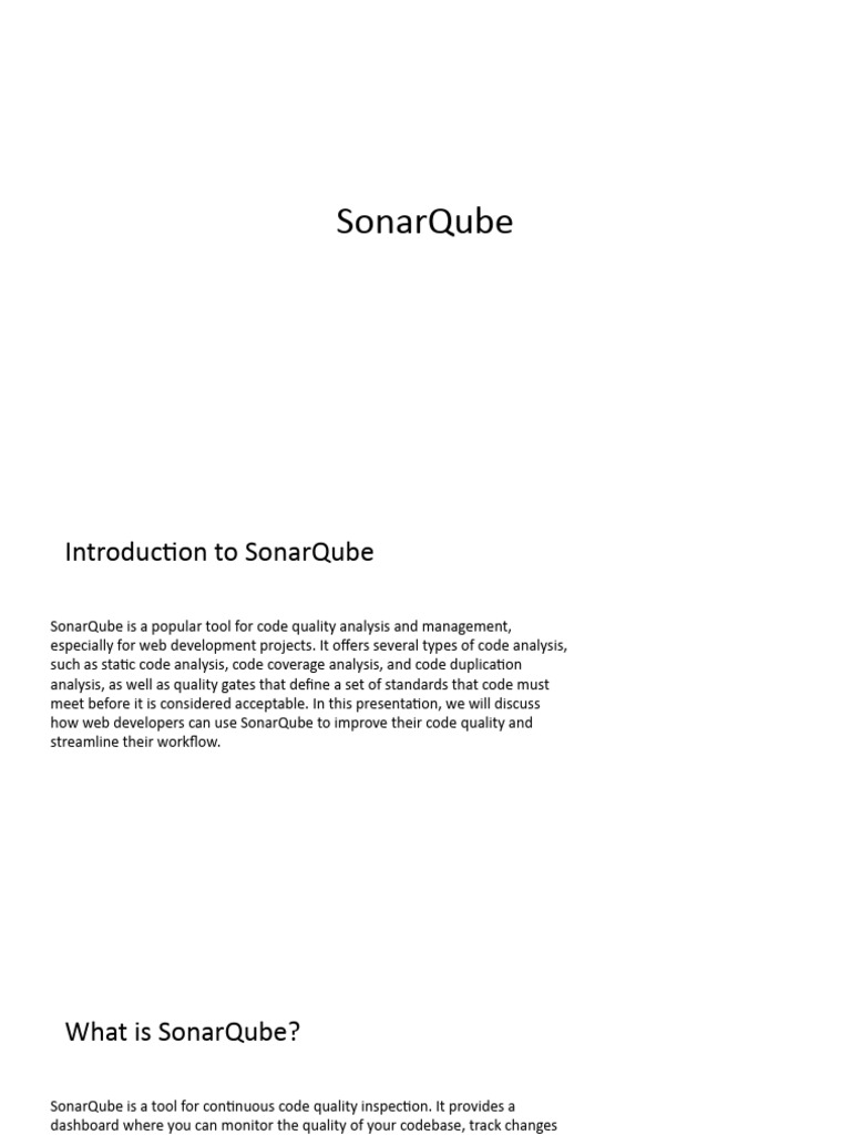 Improve Code Quality with SonarQube | PDF | Software Quality | Source Code