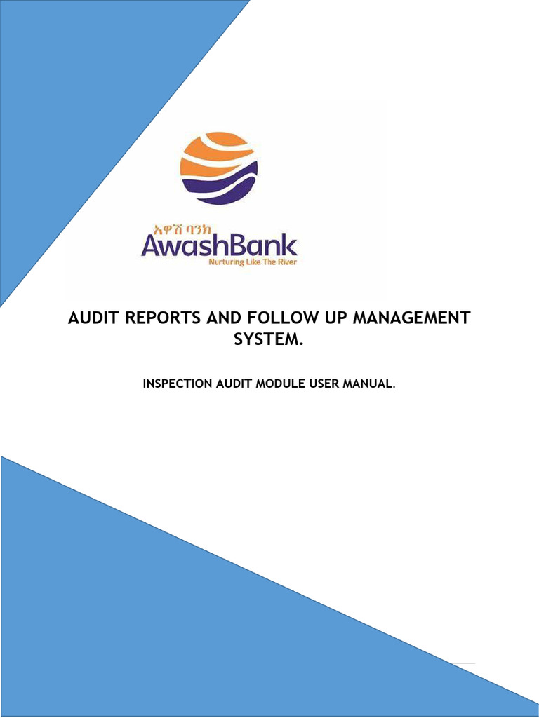 Awash Bank Inspection Audit Manual | PDF | Auditor's Report | Audit
