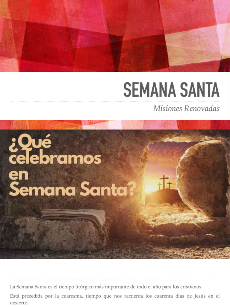 Semana Santa: Celebraciones y Significado | PDF | Pascua de ...