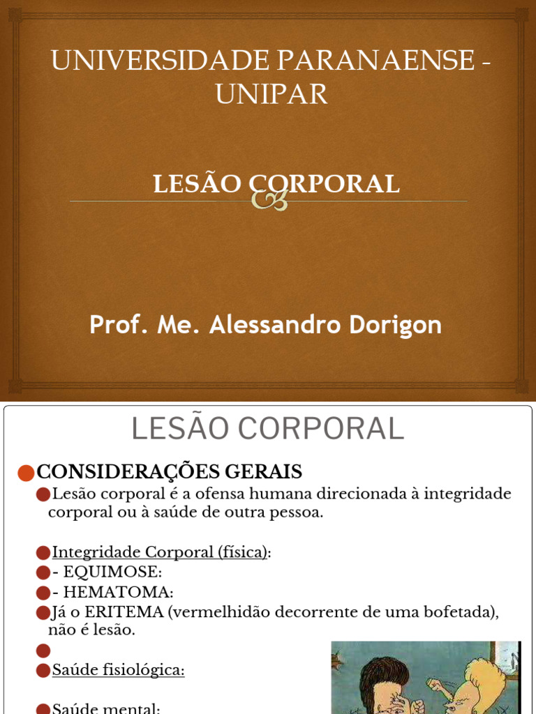 Lesão Corporal: Aspectos Jurídicos e Tipos | PDF | Lesão corporal ...