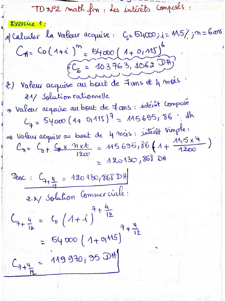 TD2 Mathfin Cor | PDF