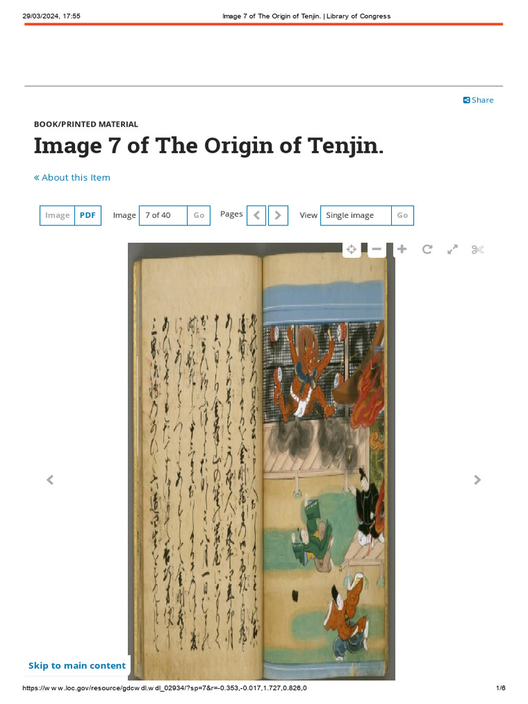 Image 7 of The Origin of Tenjin. - Library of Congress | PDF | Woodcuts ...