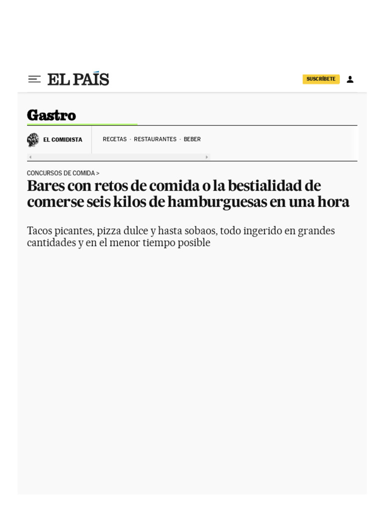 Retos de comida extrema en España | PDF | Alimentos | Hamburguesas