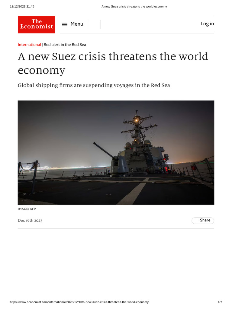 New Suez Crisis Impacts Global Trade | PDF | Travel