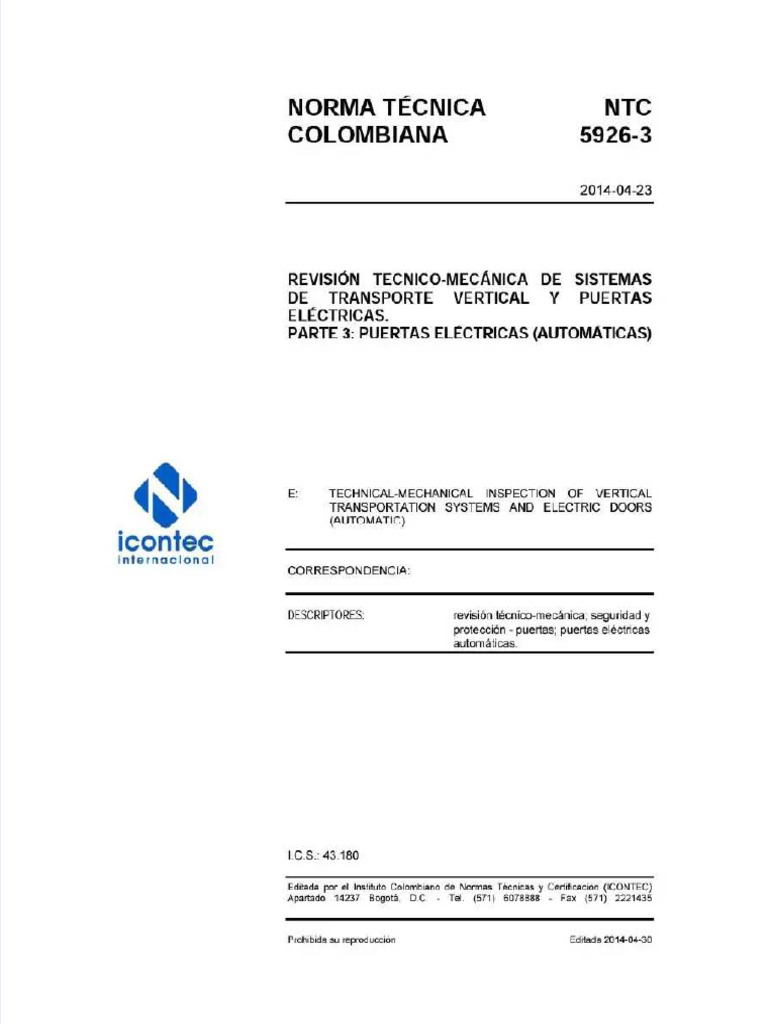 PDF NTC 5926 3 Puertas Autom Compress | PDF