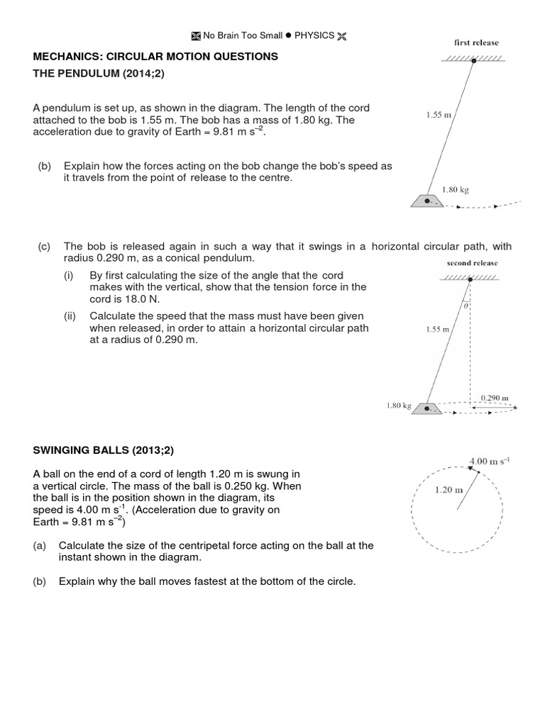 Mechanics Circular Motion | PDF | Force | Orbit