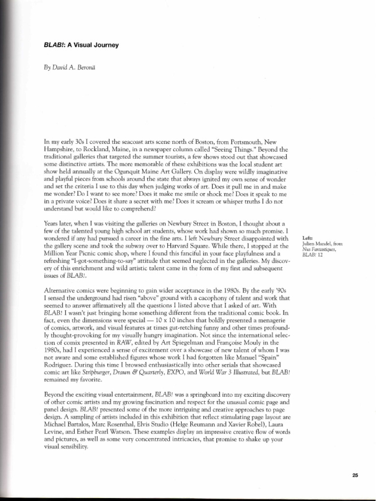 BLAB A Visual Journey | PDF | Comics | Cartooning