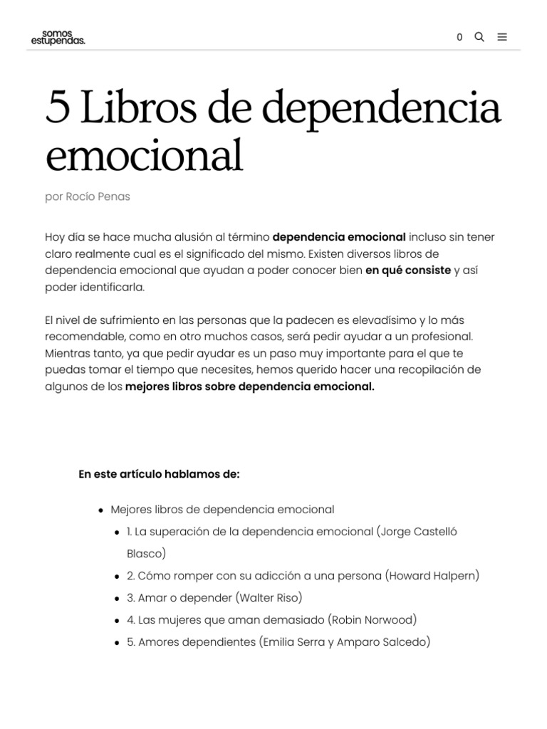 5 Libros de Dependencia Emocional para 2024 | PDF | Amor | Las emociones