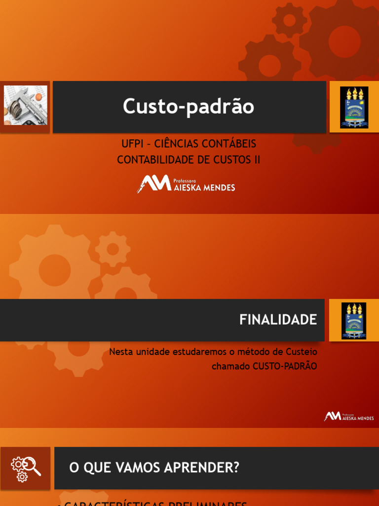 AULA 2 - UNIDADE 2 - CUSTO-PADRÃO | PDF | Despesa | Contabilidade