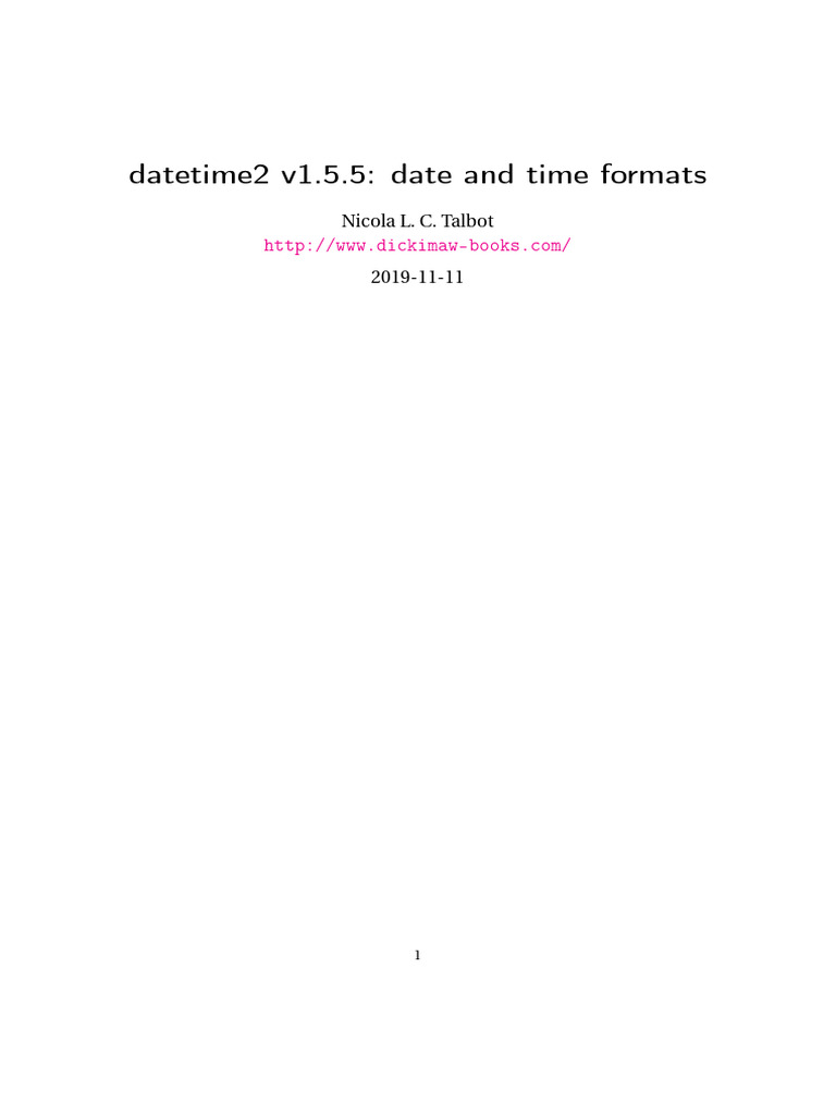 datetime2 Package: Date & Time Formats | PDF | Letter Case | Bracket