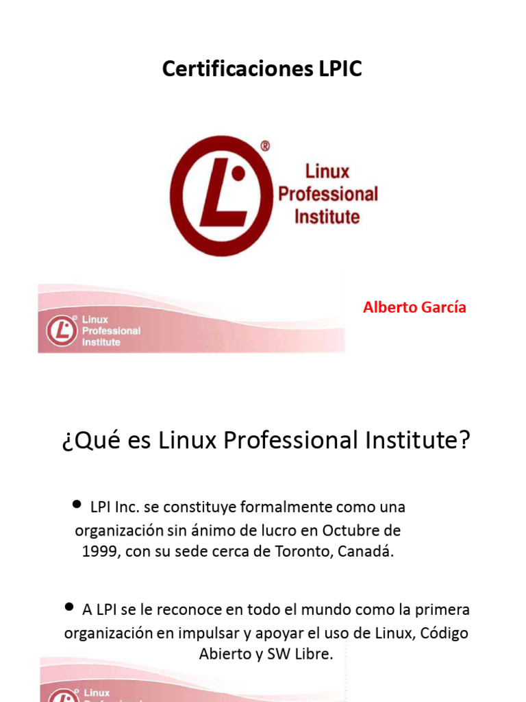 Presentación Certificacion Linux LPI | PDF | Ciencias de la Computación | Software del sistema