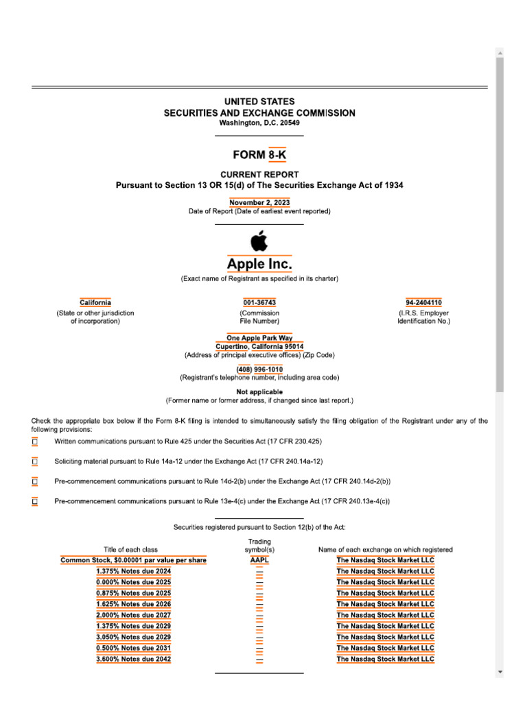 AAPL 8k 110323 | PDF