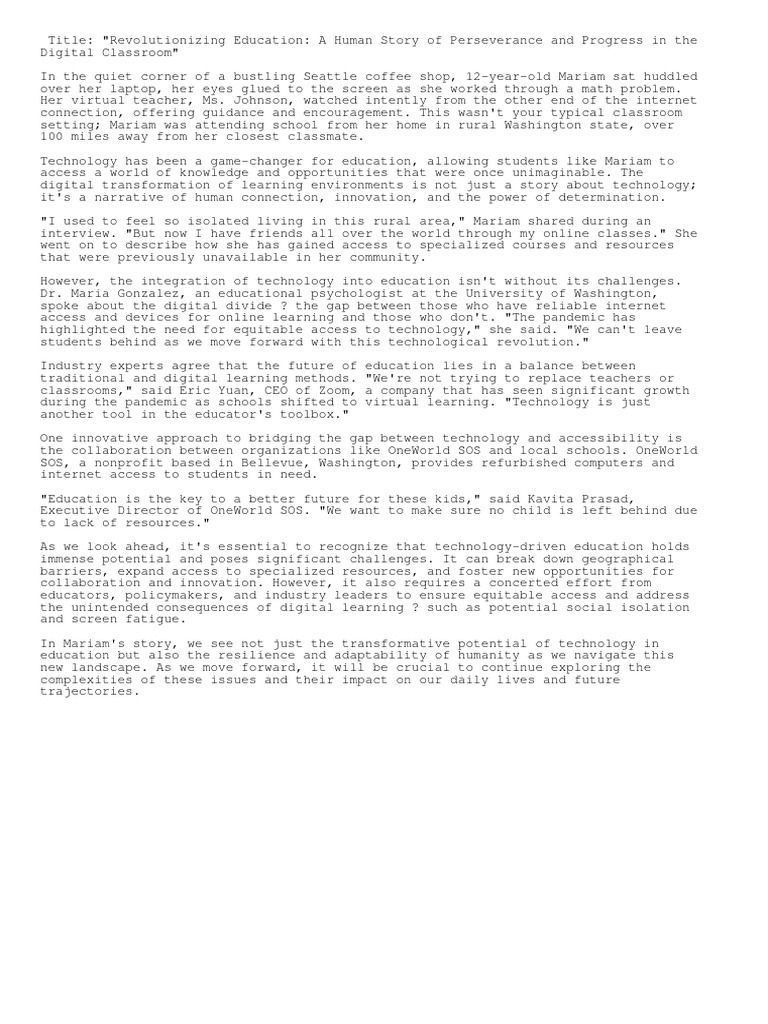 Revolutionizing Education The Impact Of Technology On Modern Learning Pdf Educational 