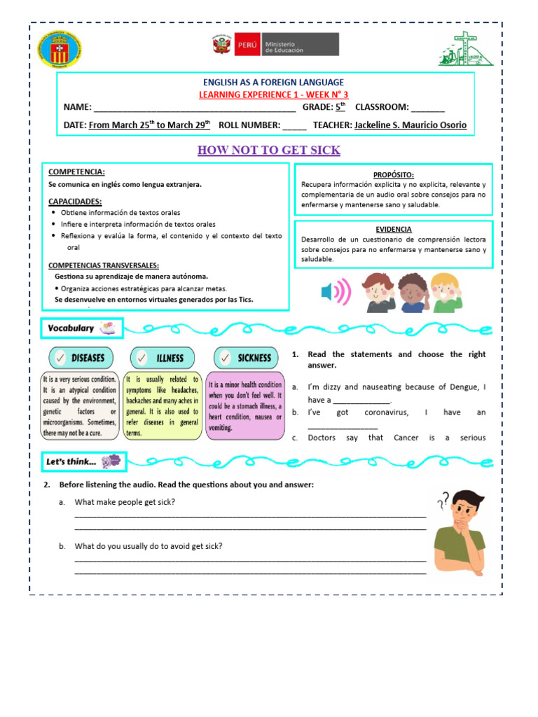 Week 3 Listening Worksheet Pdf
