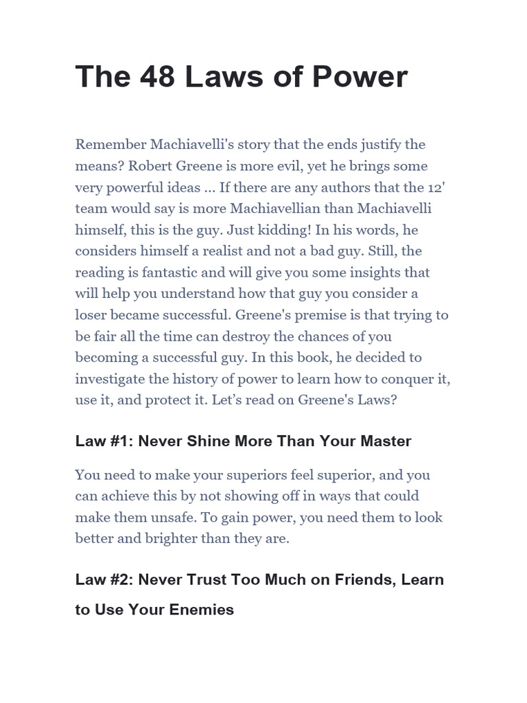The 48 Laws of Power | PDF | Niccolò Machiavelli