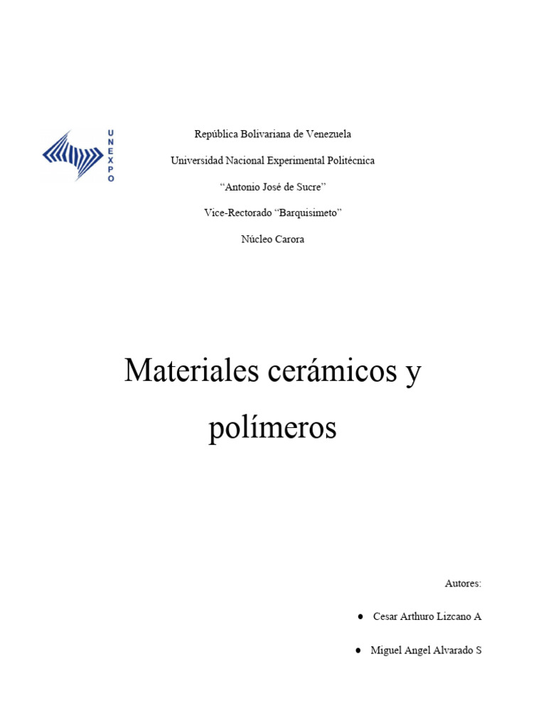 Materiales Cerámicos y Polimeros | PDF | Polímeros | El plastico